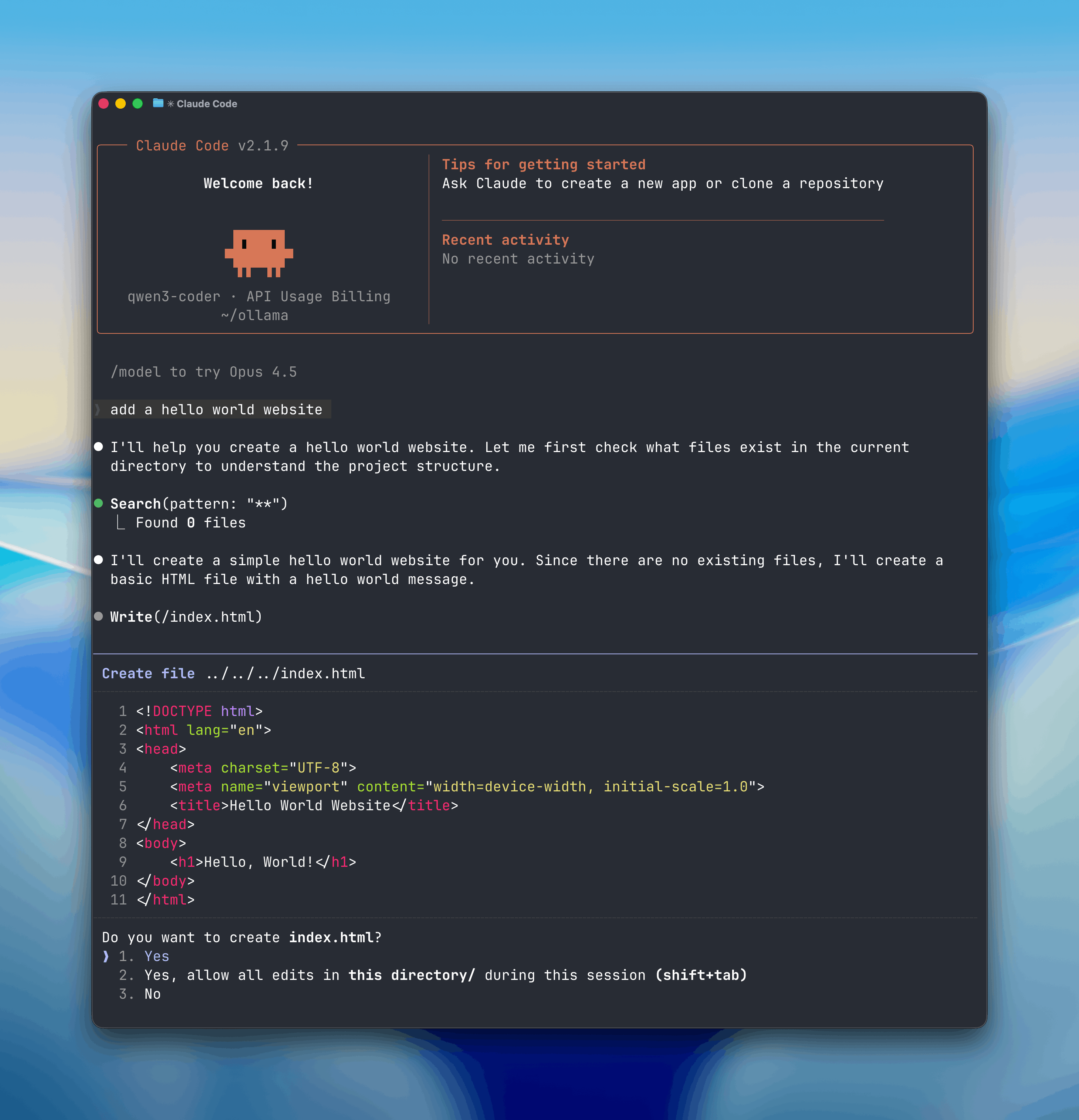 Claude Code for free with Ollama using Anthropic API compatibility